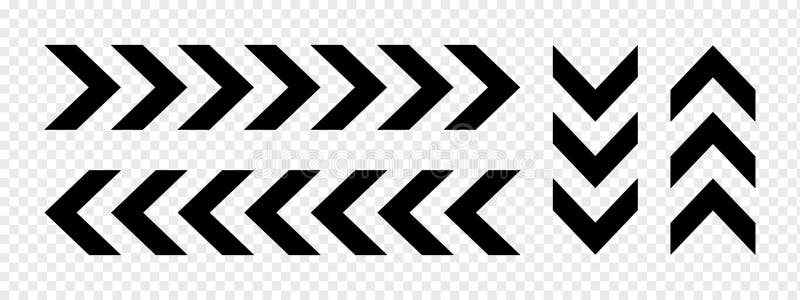 Set of Horizontal and Vertical Chevron Arrows. Ornaments with Repeated ...