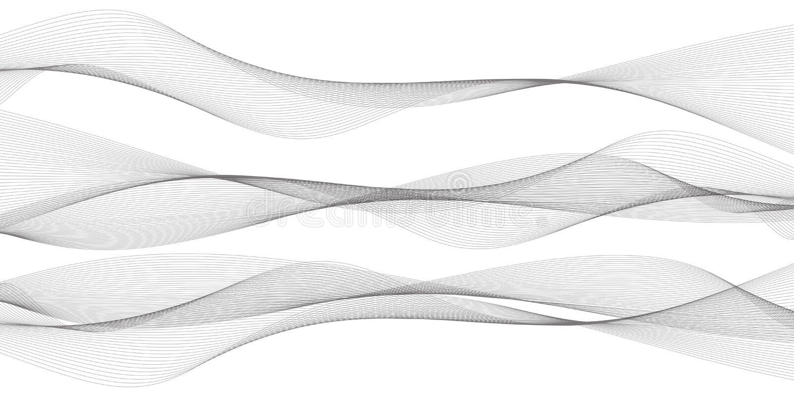 Abstract Waves, Grey Lines on White Background Stock Vector ...