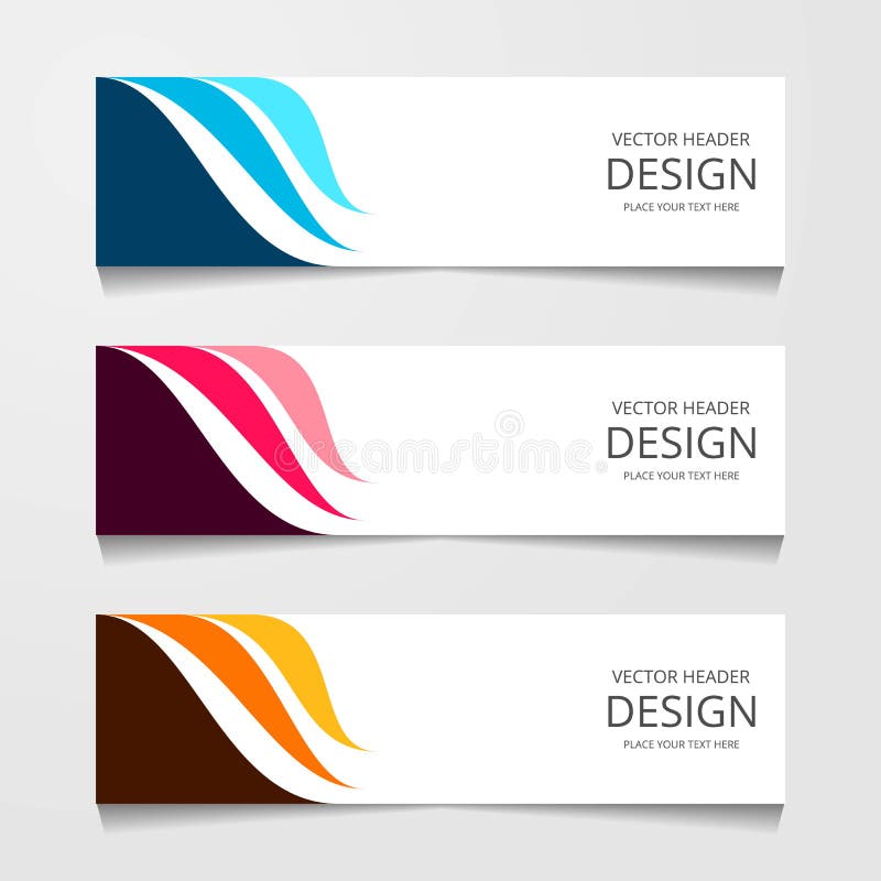 Set Horizontal Web Banner, with Three Different Color, Corporate ...