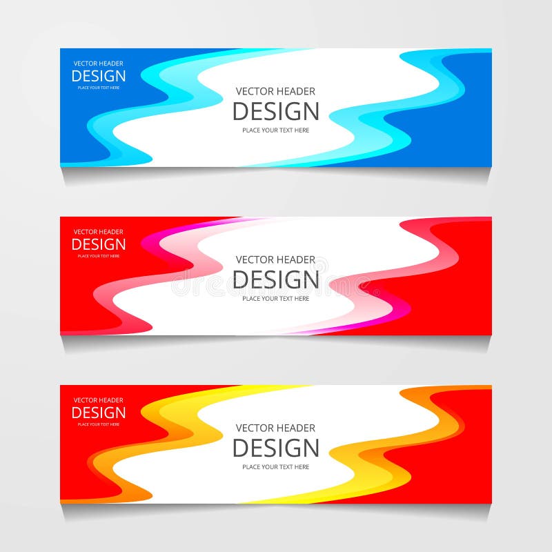 Set Horizontal Web Banner, with Three Different Color, Corporate ...