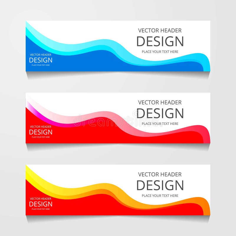 Set Horizontal Web Banner, With Three Different Color, Corporate ... Set Horizontal Web Banner, With Three Different Color, Corporate ...