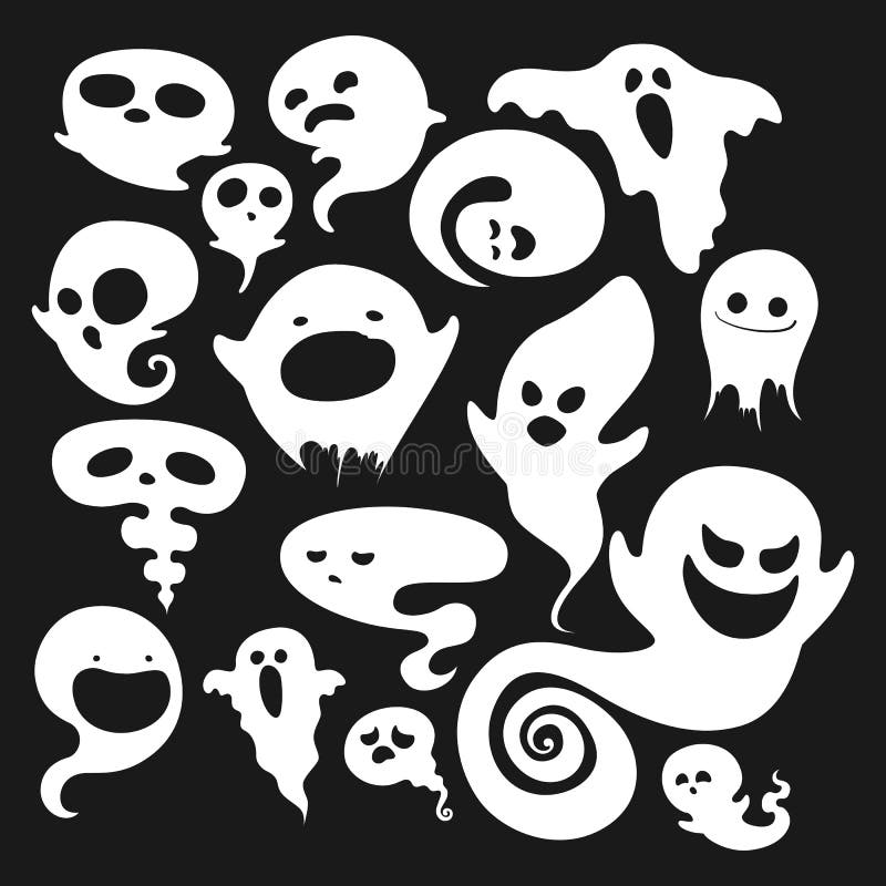 Set of Horrible Ghosts. Design Element for Halloween Stock Vector ...