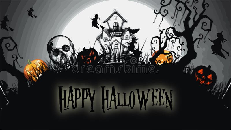 Comic Halloween Vector Illustration Poster Template Stock Vector ...