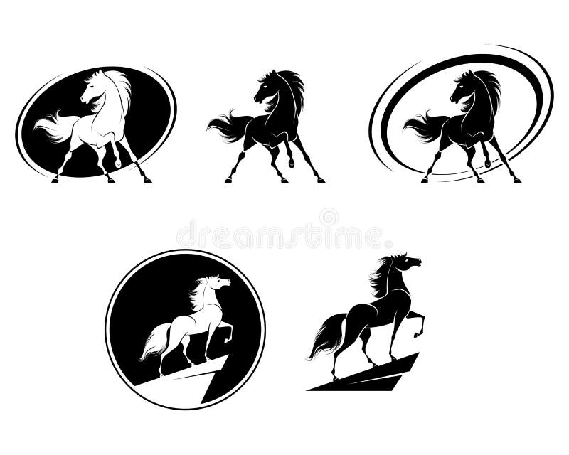 Set of horse icons stock vector. Illustration of horseback - 114698621