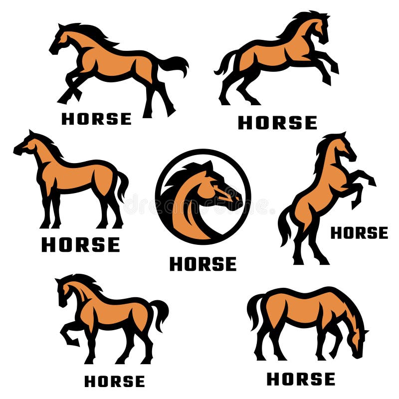 Set of horse logos. stock vector. Illustration of symbol - 342445947