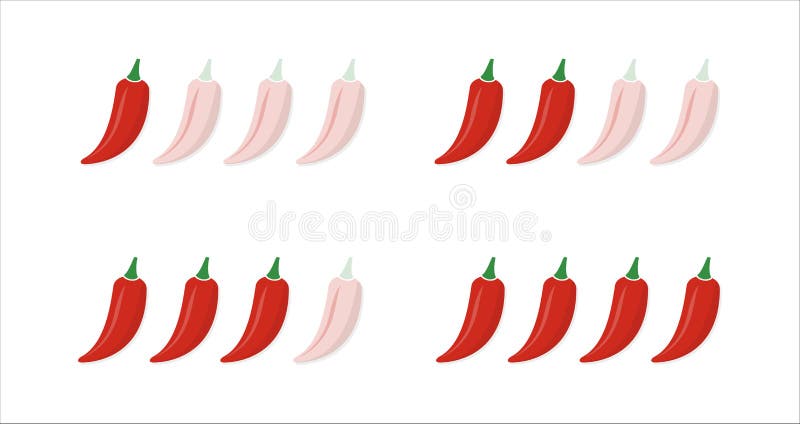 Hot Pepper Strength Scale Indicator with Mild, Medium, Hot and Hell ...
