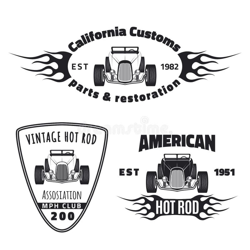 Set of Classic Muscle Car Emblems, Badges and Signs. Stock Vector ...