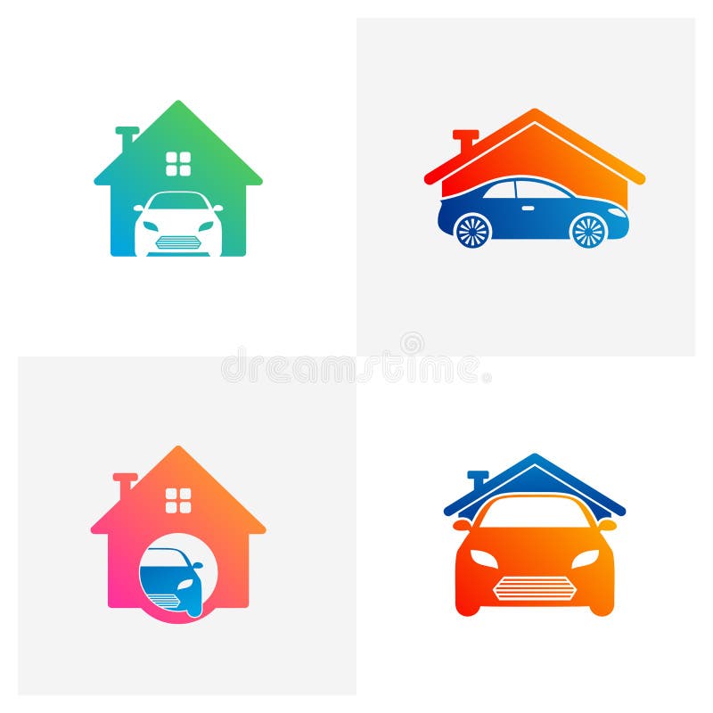 Set of House Car Logo Vector Template, Creative Car Logo Design ...