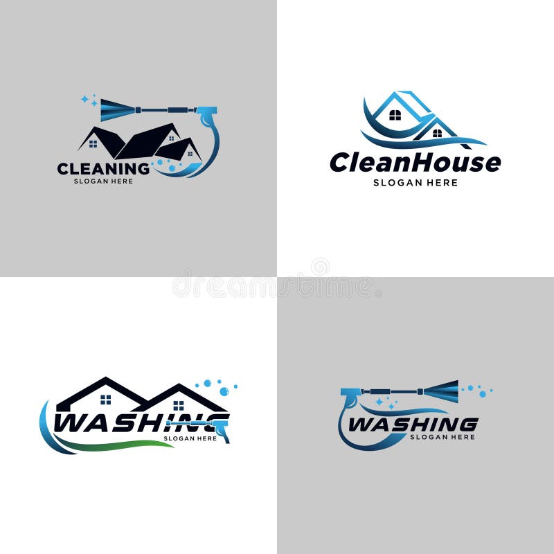 Set of House Cleaning Service Logo Design Template Vector Illustrationt ...