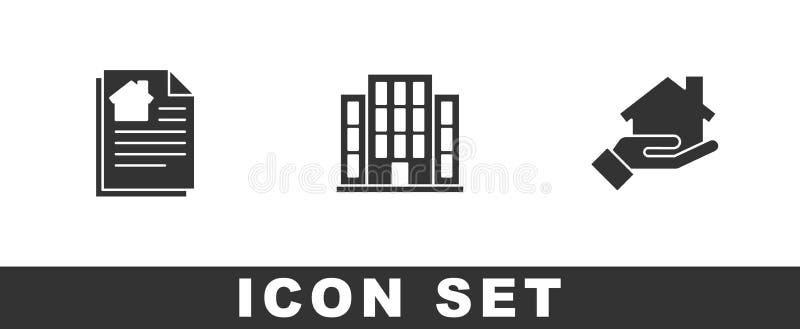 Set House Contract, and Realtor Icon. Vector Stock Vector ...