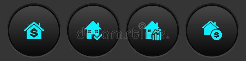 Set House with Dollar, Check Mark, Rising Cost of Housing and Icon ...