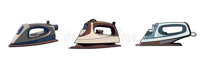 Set House Electric Iron Icon. Flat Icons of Electric Iron Isolated ...