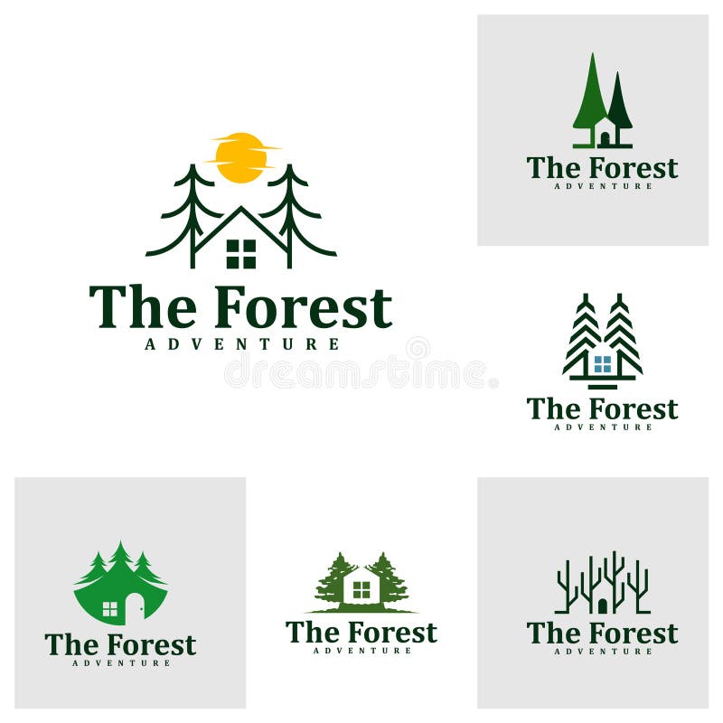 Set of Forest Logo Design Template. Creative Pine Logo Vector ...