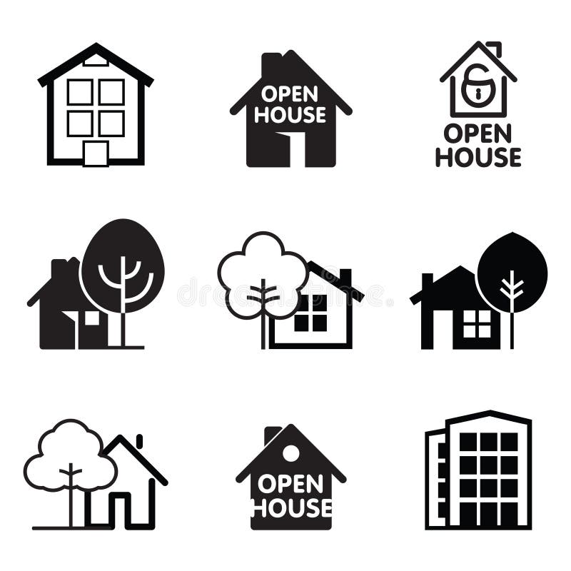 Open House Icon. Vector Illustration Stock Illustration - Illustration ...