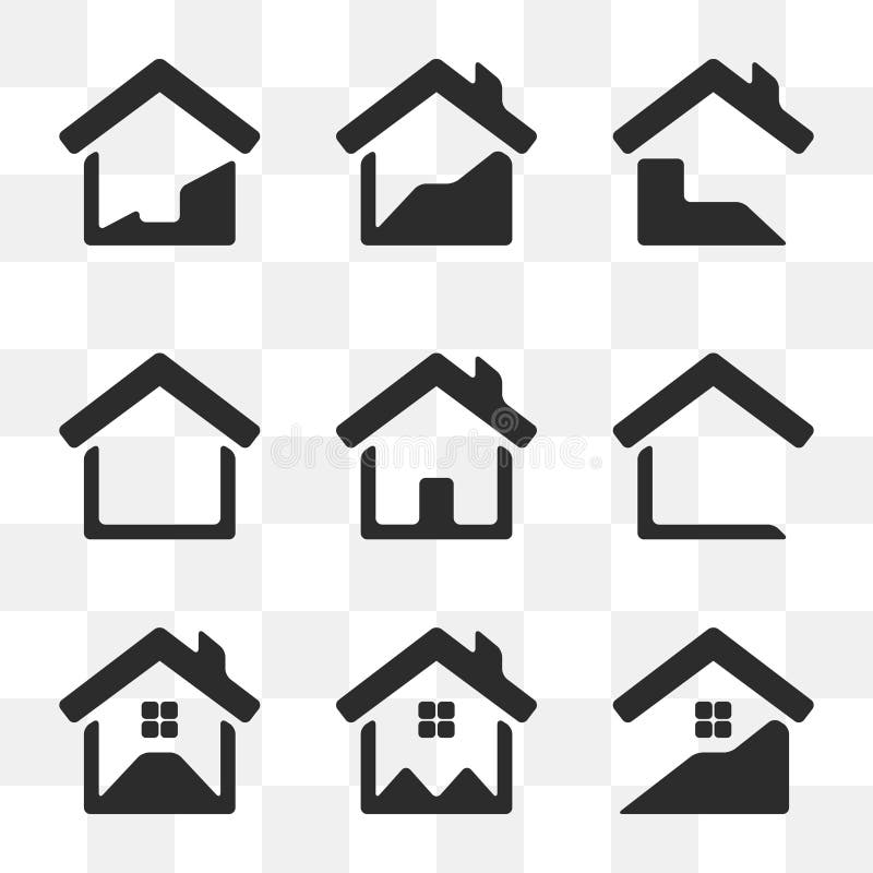 Set of house icons. stock vector. Illustration of transparency - 70694797