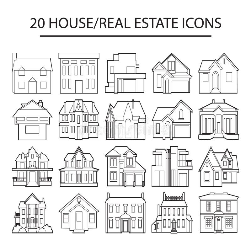 Set of House Icons. Vector Illustration Decorative Design Stock Vector ...
