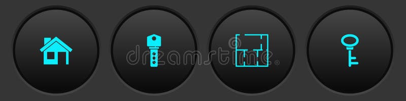 Set House, Key, Plan and Icon. Vector Stock Vector - Illustration of ...