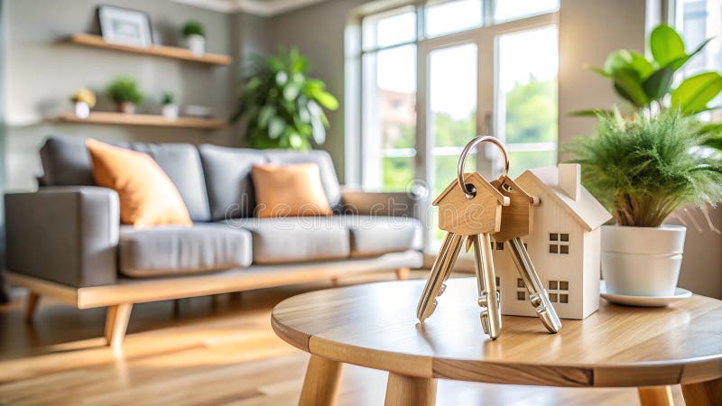 Set of House Keys on Table in Scandinavian Style Stock Photo - Image of ...