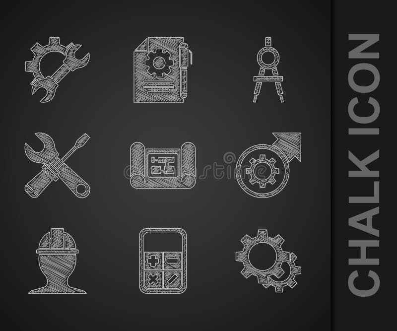 Set House Plan, Calculator, Gear, and Arrows As Workflow Process ... Set House Plan, Calculator, Gear, and Arrows As Workflow Process ...