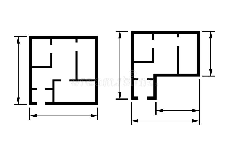 Set of House Plan Icon, Architecture Sketch Graphic Design, Home ...