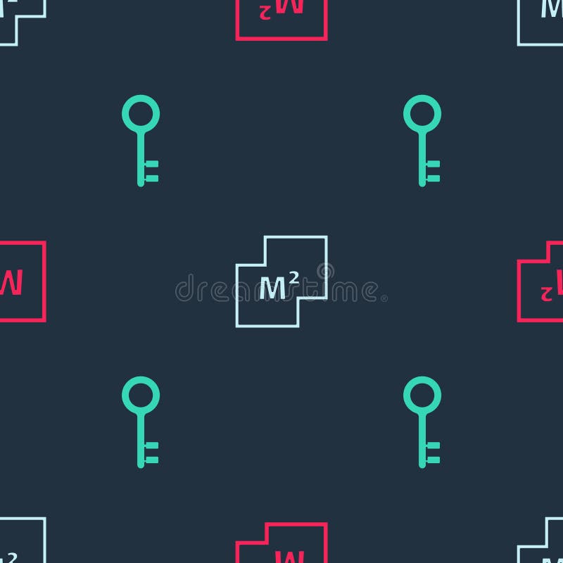 Set House Plan, and Key on Seamless Pattern. Vector Stock Vector ...