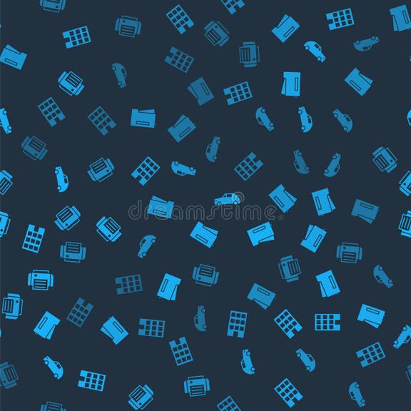 Set House, Printer, Car and on Seamless Pattern. Vector Stock Vector ...