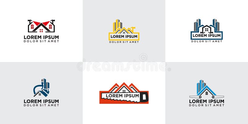 Set House Renovation Logo Icon Design Vector Stock Vector ...