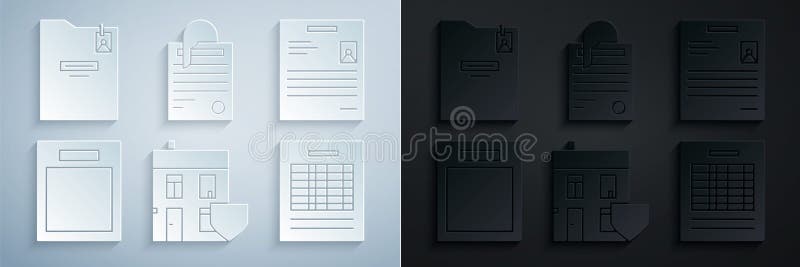 Set House with Shield, Personal Document, Empty Form, Report File, File ...