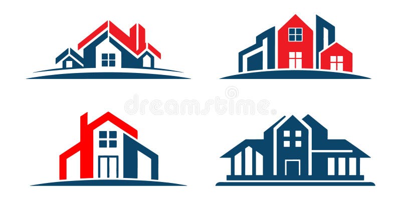 Set of Housing Business Logos Stock Vector - Illustration of icon ...