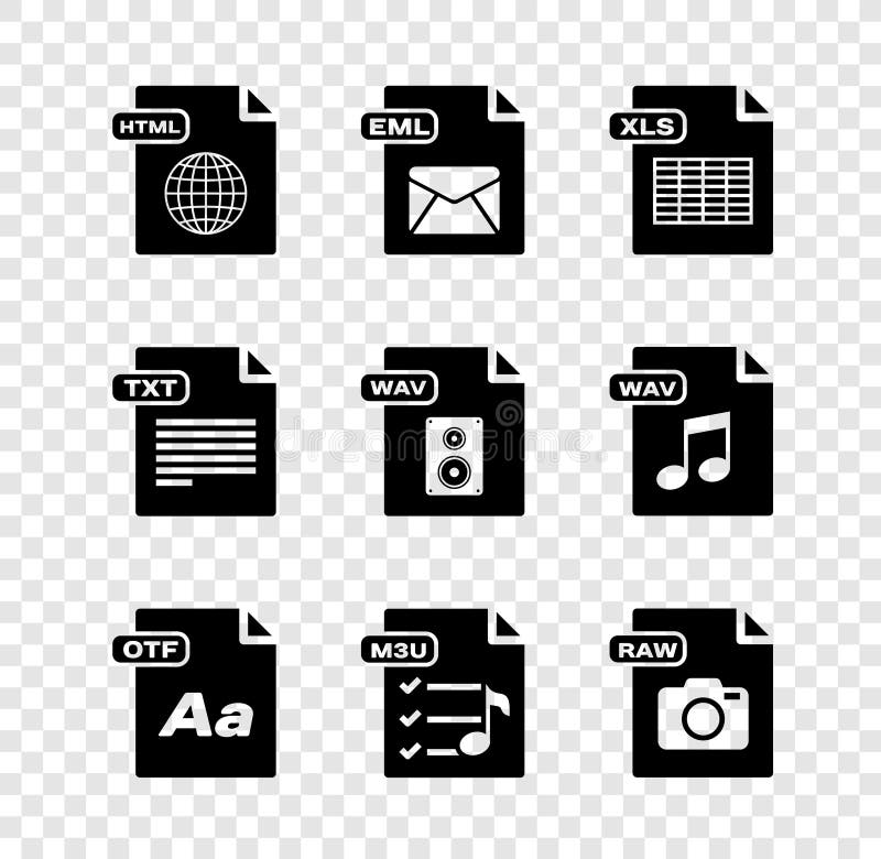 Set HTML File Document, EML, XLS, OTF, M3U, RAW, TXT and WAV Icon ... Set HTML File Document, EML, XLS, OTF, M3U, RAW, TXT and WAV Icon ...