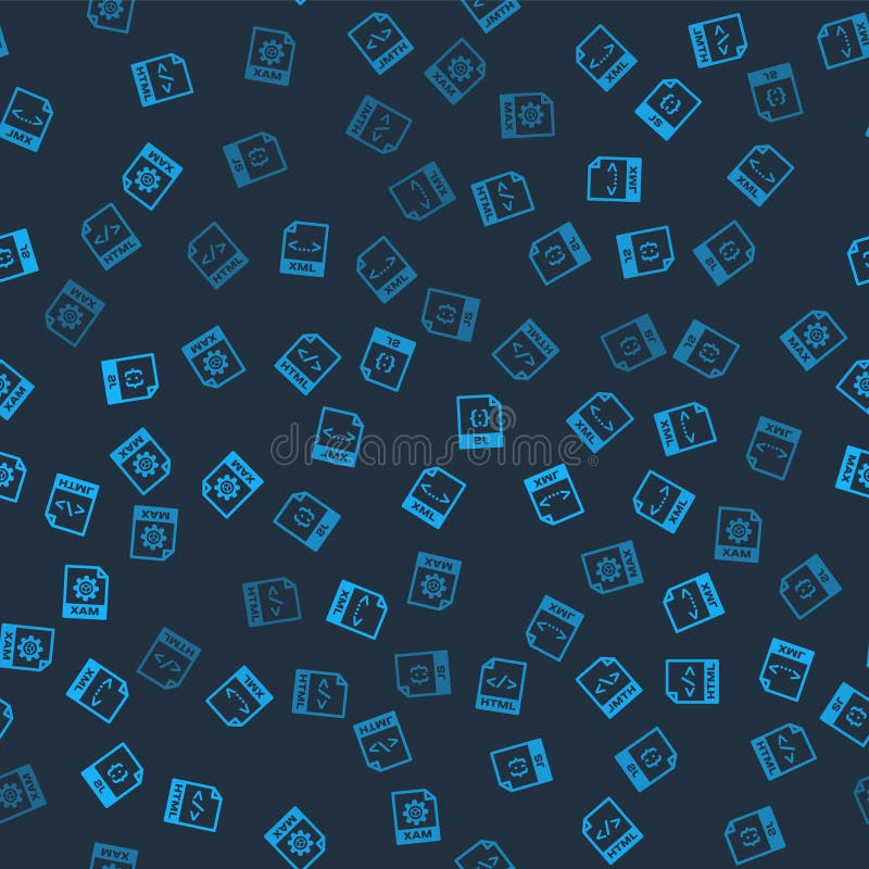 Set Html File Document Xml Js And Max On Seamless Pattern Vector