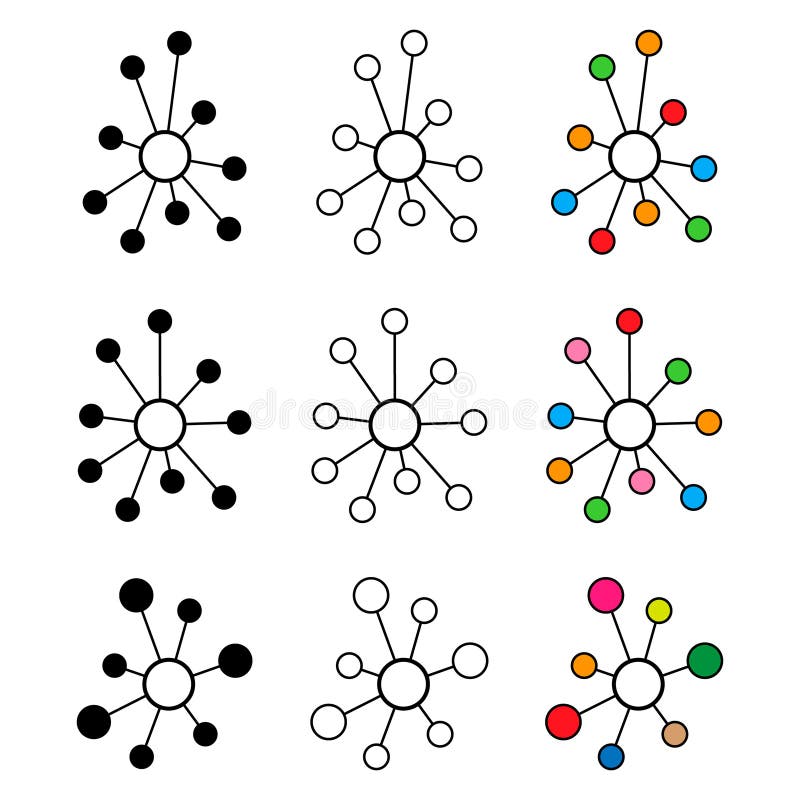 Hub Flat Network Icon, Connect Structure Vector Symbol Isolated ...