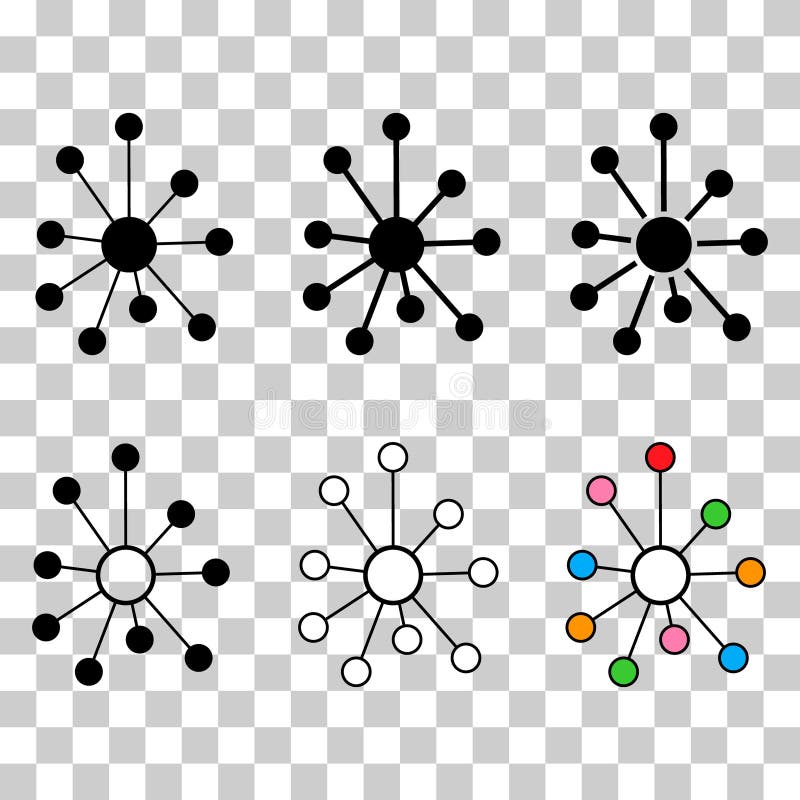 Hub Flat Network Icon, Connect Structure Vector Symbol Isolated ...