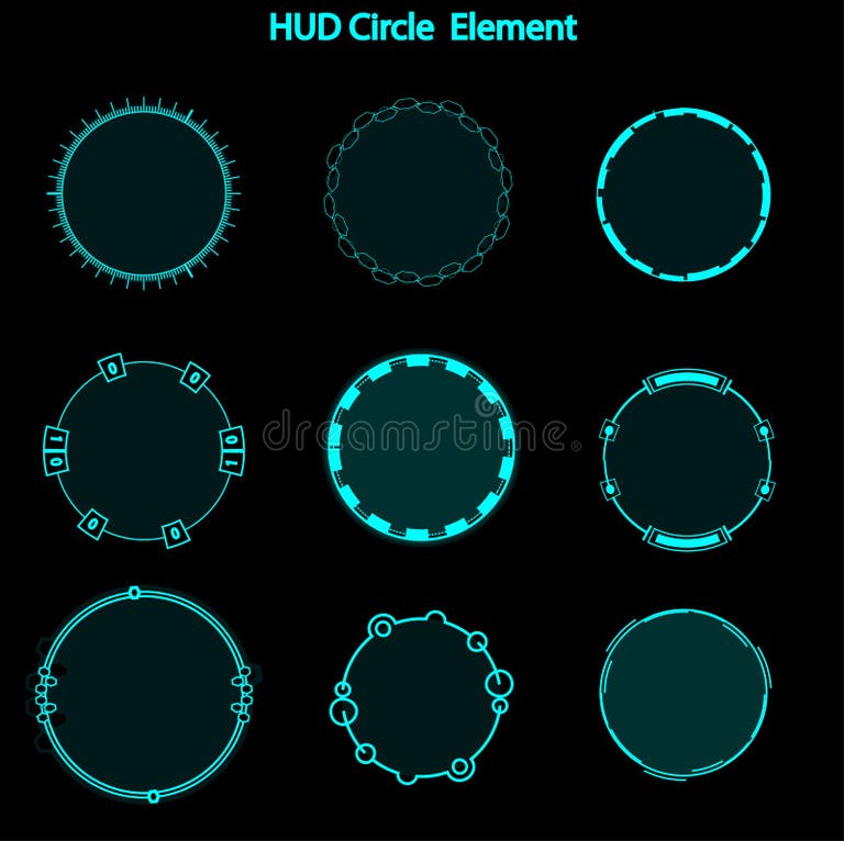 Set of Hud Circle Elements,Futuristic Sci Fi Modern User Interface Set ...