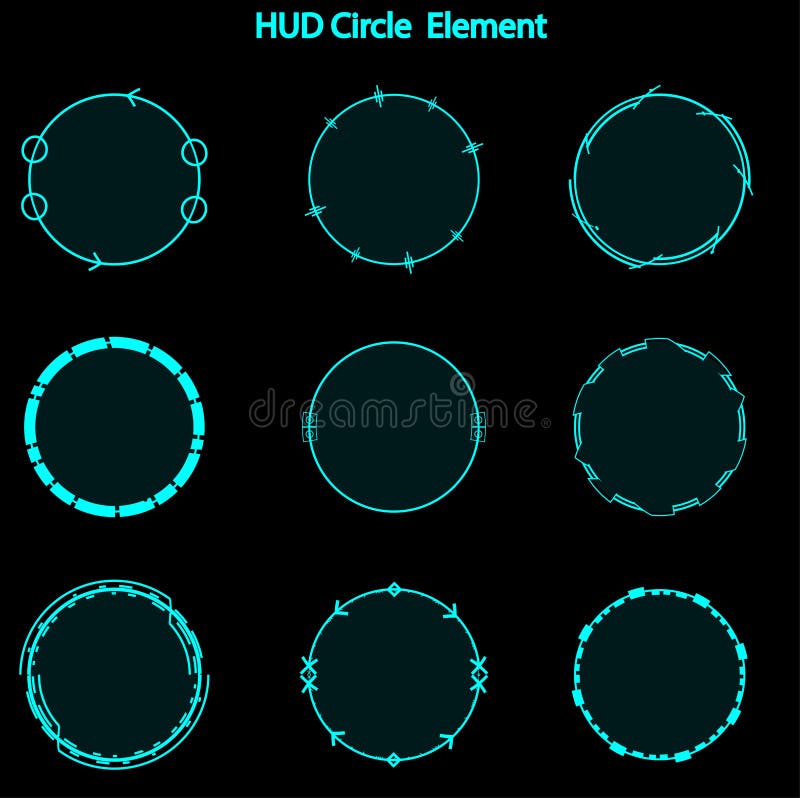 Set of Hud Circle Elements,Futuristic Sci Fi Modern User Interface Set ...