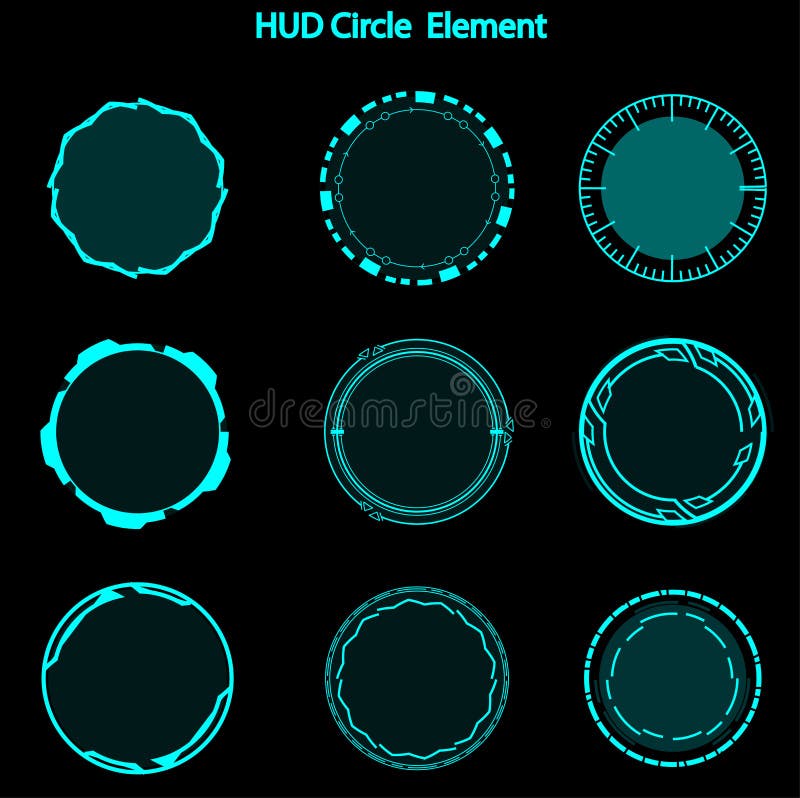 Set of Hud Circle Elements,Futuristic Sci Fi Modern User Interface Set ...