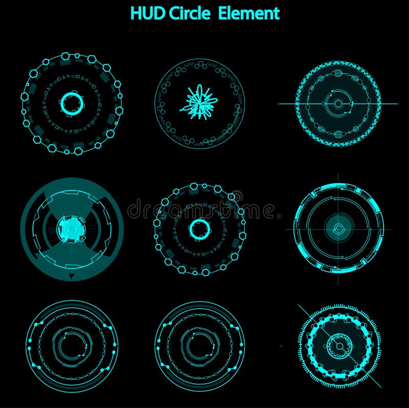Set of Hud Circle Elements,Futuristic Sci Fi Modern User Interface Set ...