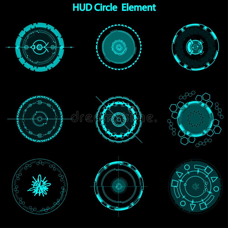 Set of Hud Circle Elements,Futuristic Sci Fi Modern User Interface Set ...