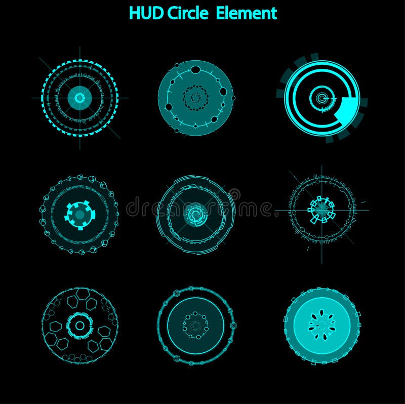 Set of Hud Circle Elements,Futuristic Sci Fi Modern User Interface Set ...