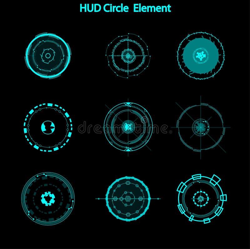 Set of Hud Circle Elements,Futuristic Sci Fi Modern User Interface Set ...