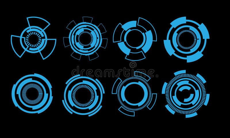 Set of HUD Circle Modern User Interface Elements Design Technology ...