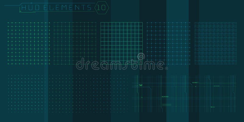 A Set of HUD Grids Elements for a Futuristic Interface. Stock Vector ...