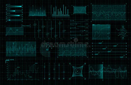 Set of HUD Infographic Elements. Sci-fi Charts and Diagrams for ...