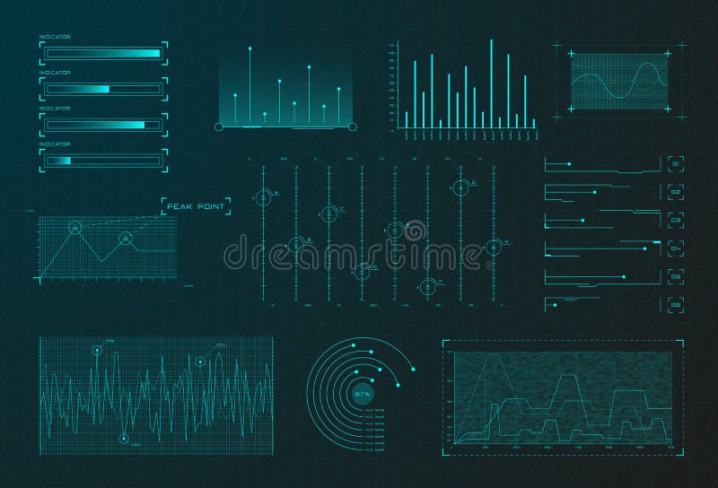 Set of HUD Infographic Elements. Sci-fi Charts and Diagrams for ...