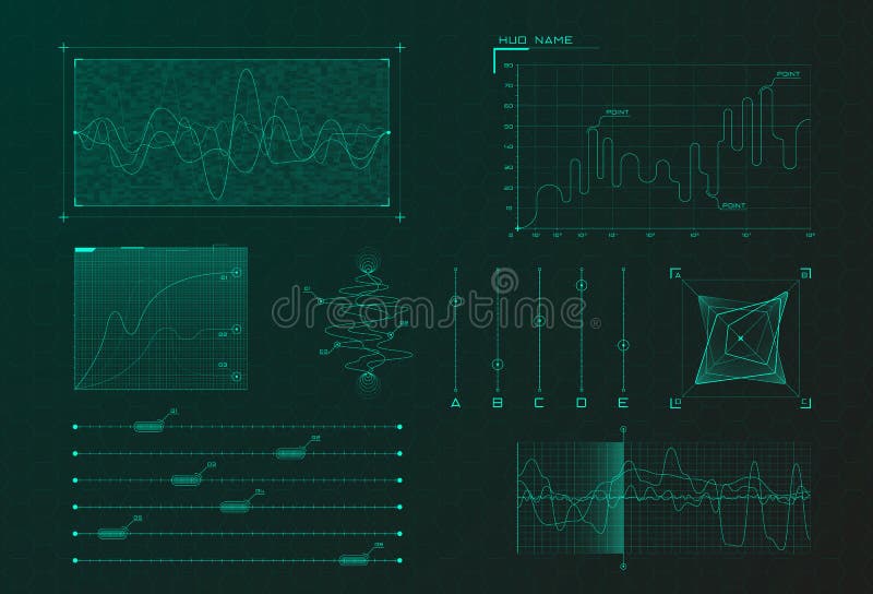 Set of HUD Infographic Elements. Sci-fi Charts and Diagrams for ...