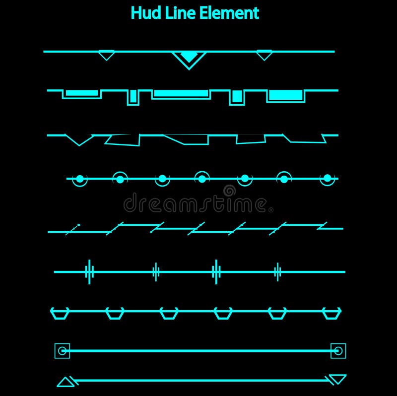 Set of Hud Line Elements,Futuristic Sci Fi Modern User Interface Set ...