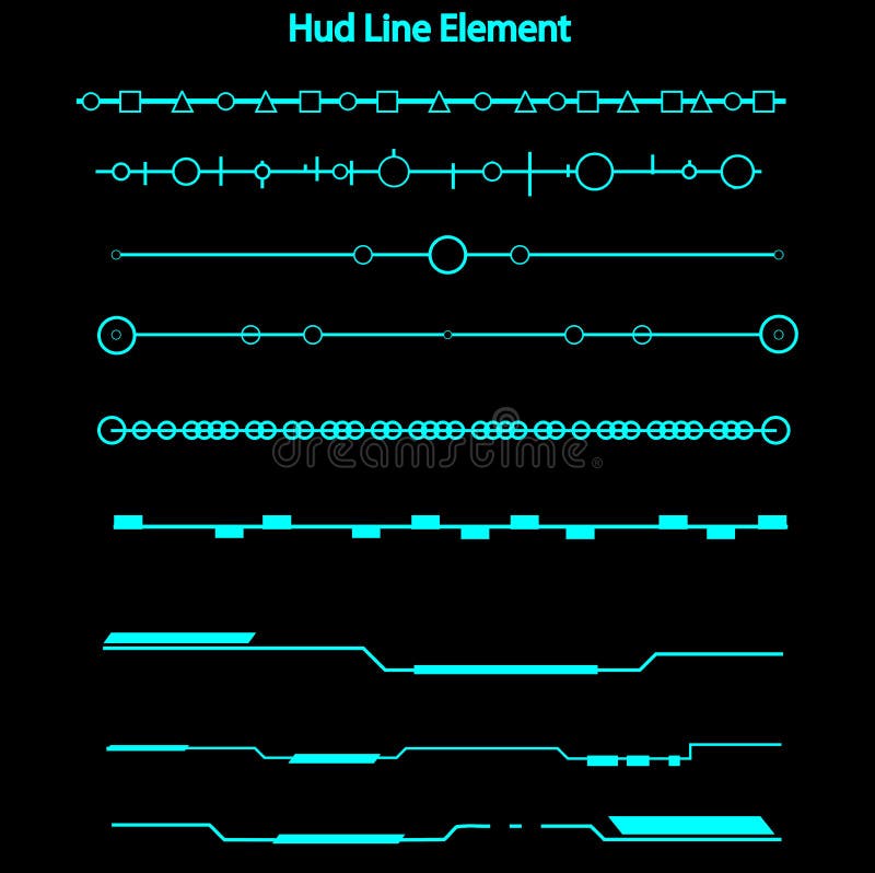 Set of Hud Line Elements,Futuristic Sci Fi Modern User Interface Set ...