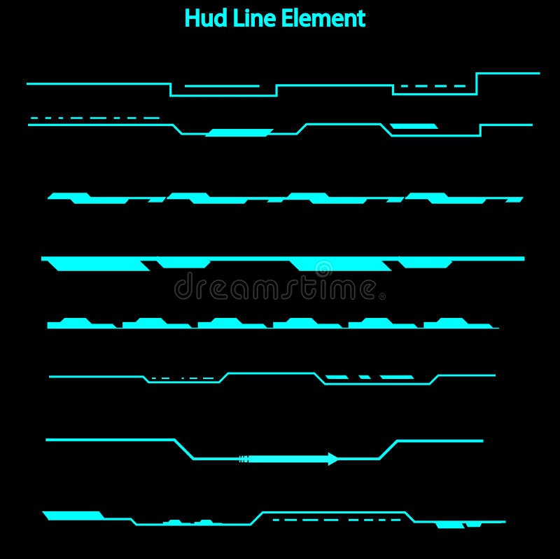Set of Hud Line Elements,Futuristic Sci Fi Modern User Interface Set ...