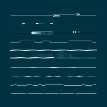 Set of Hud Lines Infographic Elements. Head-up Display Elements for the ...