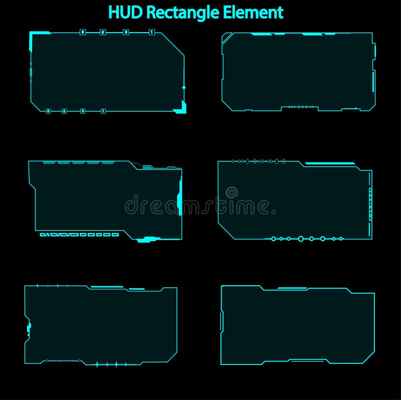 Set of Hud Rectangle Elements,Futuristic Sci Fi Modern User Interface ...